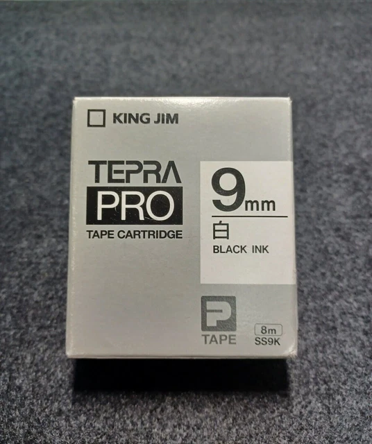 KING JIM JAPANESE Tepra Pro 9mm White / Black ink Tape Cartridge SS9K £8.50 - PicClick UK