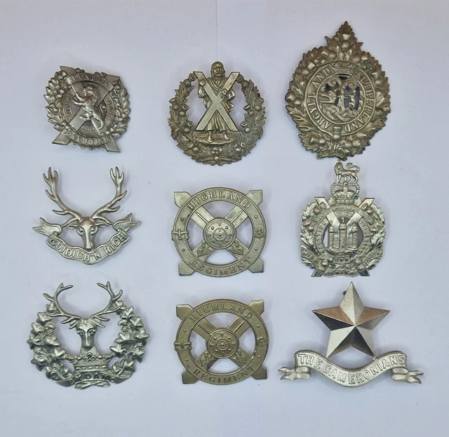 WW1 WW2 BRITISH Army Scottish Regiments White Metal Cap Badge ...