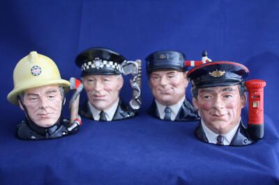 ROYAL DOULTON POSTMAN Policeman Fireman Engine Driver Character Jugs ...