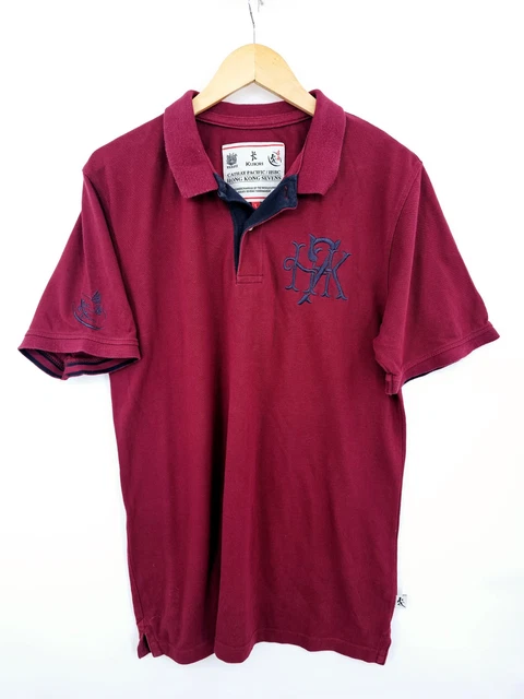 KUKRI HONG KONG Sevens Rugby Shirt Polo Mens (Size Large) Red Cathay ...