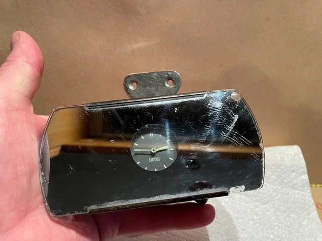 SMITHS CLOCK INSET INTERIOR MIRROR CLASSIC CAR 1960s JAGUAR ROVER ...