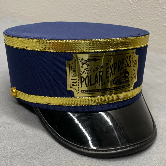 FUN COSTUMES TRAIN Conductor Polar Express Hat Kids Blue Christmas ...