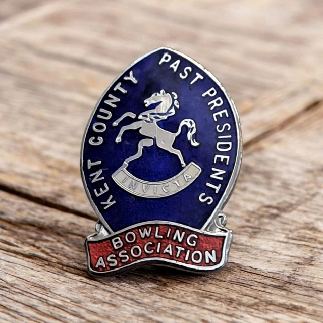 KENT COUNTY PAST Presidents Bowling Club Badge Rare Vintage United ...