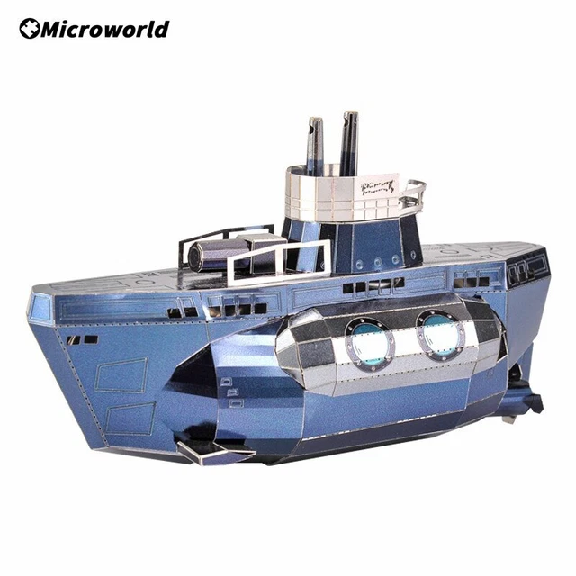 MICROWORLD SUBMARINE BATTLESHIP DIY Metal Model Kit 3D metal puzzle ...