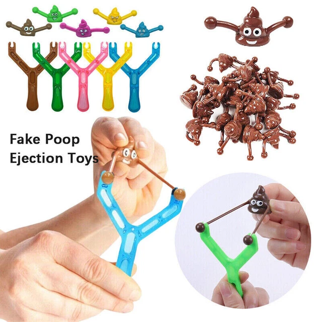 FUNNY MINI FAKE Poop Slingshot Poop Kit Mochi Squishy Ejection Toy ...
