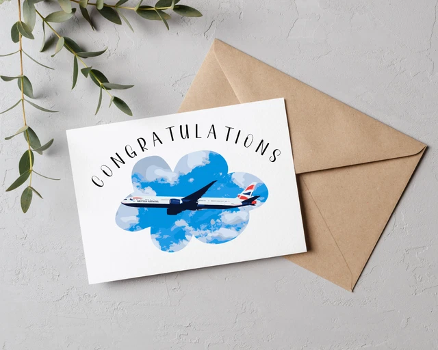 BRITISH AIRWAYS CONGRATULATIONS Plane Card Pilot Cabin Crew Aviation ...
