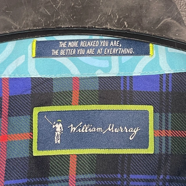 NEW WILLIAM MURRAY Golf Mens Medium KNOTTY BY NATURE Quick Dry Button Up Blue £40.34 - PicClick UK