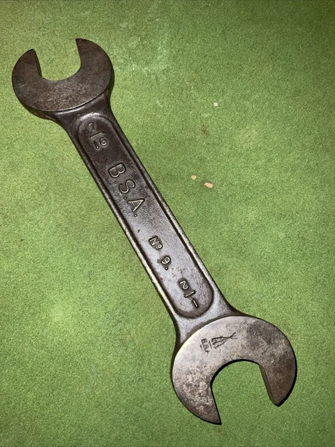 VINTAGE BSA MOTORCYCLE TOOLKIT OPEN ENDED SPANNER No.9 TOOL 1/2" 7/16 ...