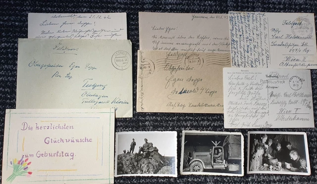 ORIGINAL GERMAN WW2 Soldiers Letters And Photographs Postcard/postkarte ...