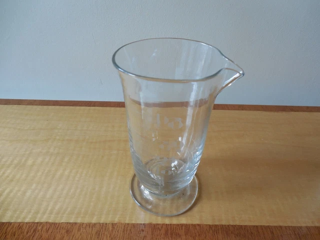 ANTIQUE, GLASS APOTHECARY/CHEMISTRY Lab Measuring Pitcher/Beaker, oz/fʒ ...
