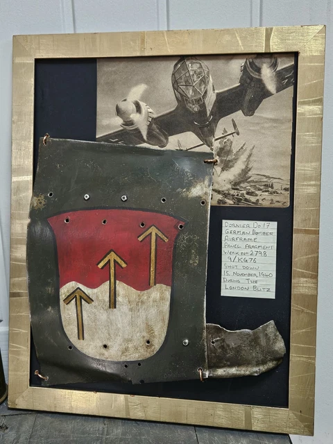 WW2 GERMAN DORNIER Do17 Bomber Battle Of Britain Relic Metal Panel, 9 ...