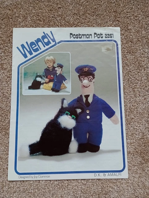POSTMAN PAT AND Cat Knitted Toys Knitting Pattern, Wendy 2261 £2.00 ...
