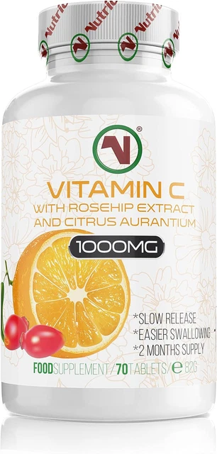VITAMIN C WITH Rosehip & Bioflavonoids Tablets X 70 | 1000Mg Easy to ...