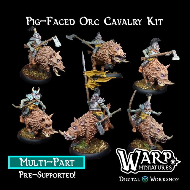 PIG-FACED ORC CAVALRY(X6)/DUNGEONS and Dragons/LOTR/Wargaming/Warp ...