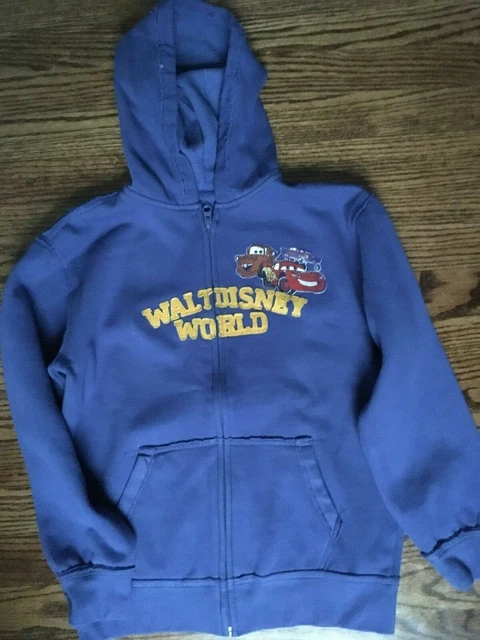 DISNEY PARKS DISNEYLAND CARS Lightning McQueen & Mator Blue Hoodie ...