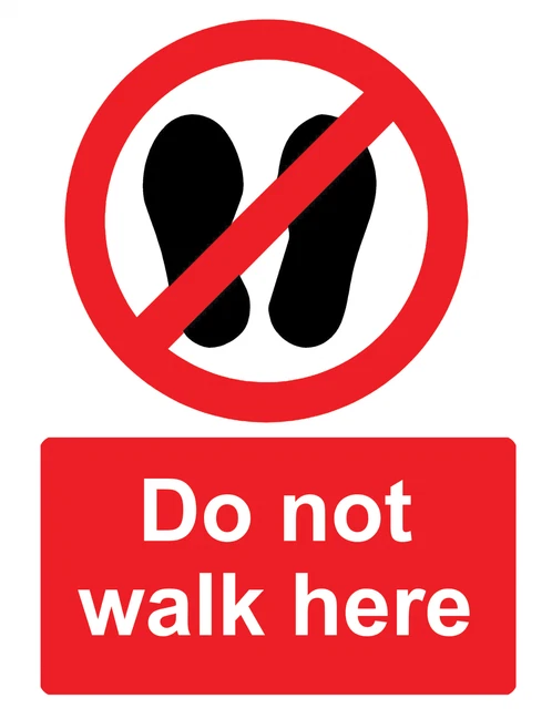 DO NOT WALK Here Danger Warning Sign Sticker 160mm x 125mm £1.80 ...
