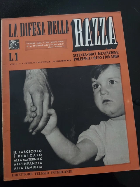RIVISTA LA DIFESA Della Razza Ebrei Razzismo Semitismo Anno Ii Nr. 4 ...