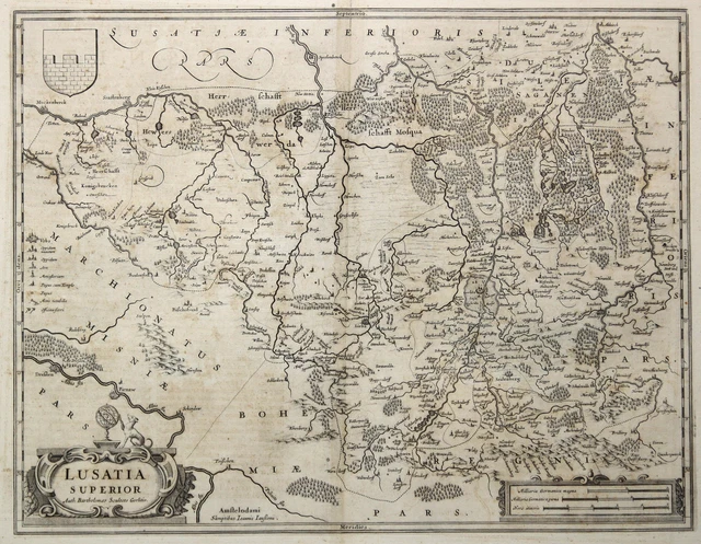 LAUSITZ ALTA LUSAZIA Originale Incisione Cartina Geografica Janssonius ...