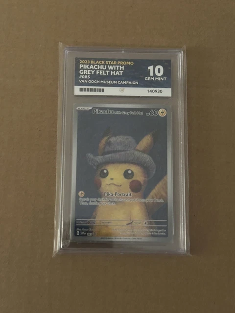POKÉMON X VAN Gogh Museum: Pikachu With Grey Felt Hat 085 Ace GEM MINT ...