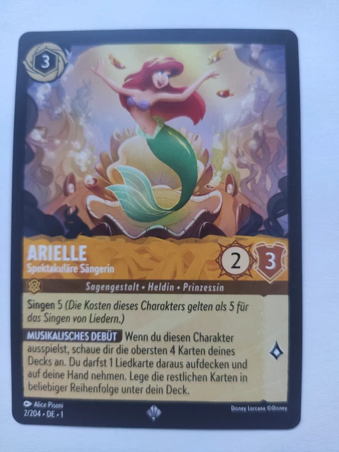 DISNEY LORCANA ARIELLE - Spektakuläre Sängerin 1TFC 2/204 Episch Alice ...