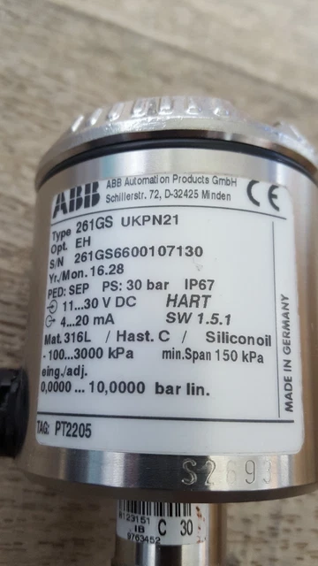 ABB 261GS UKPN21 Gauge pressure transmitter £169.98 - PicClick UK