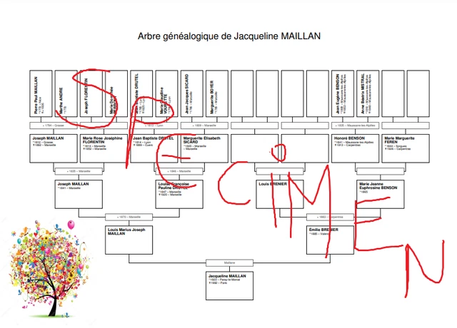 ACTE DE DECES Et Arbre Genealogique De Jacqueline Maillan EUR 1,00 ...