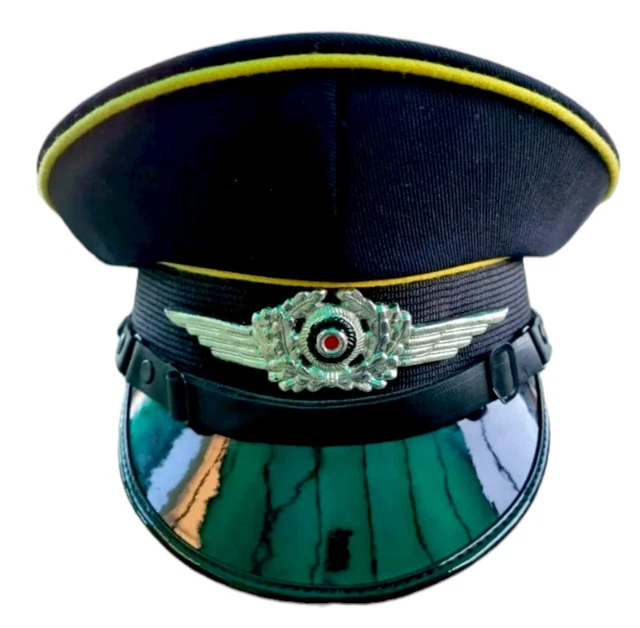 WW2 GERMAN LUFTWAFFE M35 Nco Visor (Fallschirmjager) cap yellow piping ...