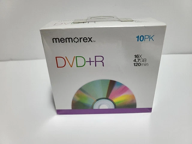 NEW MEMOREX 10-PACK DVD+R Recordable Discs 16X 4.7GB 120min $13.44 ...