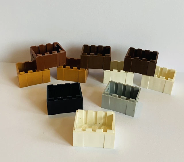 LEGO 30150 CONTAINER Crate 3 x 4 x 2 beown tan white geey lot pirate ...