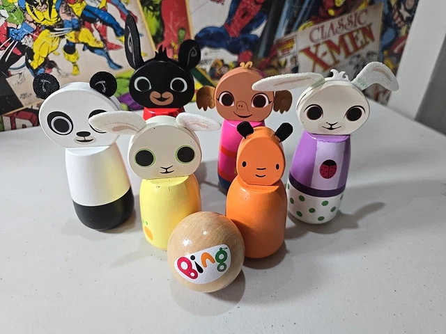 BING WOODEN CHARACTER Bowling Skittles Characters CBeebies £9.03 ...