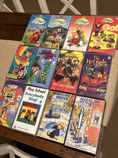 ABC VHS WIGGLES Hi5 Madeline Care Bears Teletubbies RETRO KIDS BULK LOT ...