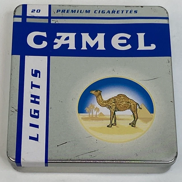 VINTAGE TOBACCO CAMEL Lights Metal Cigarette Case Box Tin Made in ...