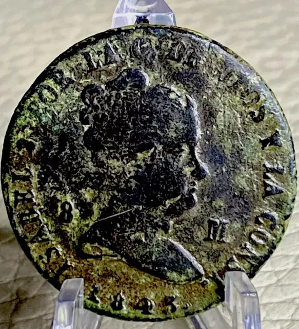 QUEEN ISABELLA II Large Rare Coin 1843 Spanish 180 Years Old 8 ...
