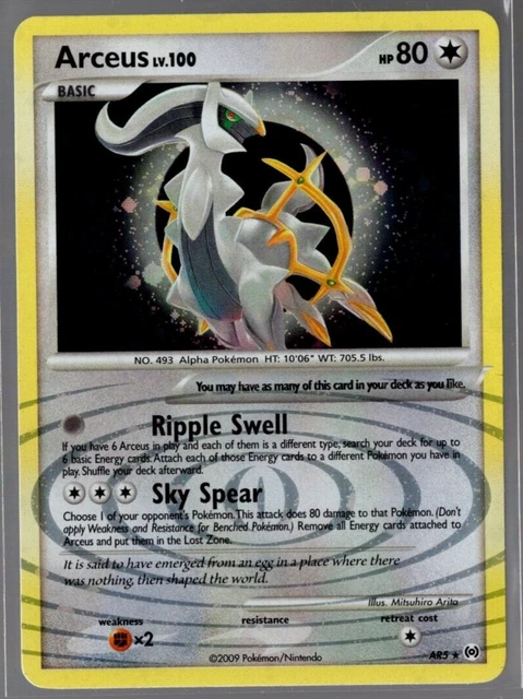 ARCEUS NORMAL AR5 Holographic Rare Platin Arceus Pokemon TCG Near Mint ...
