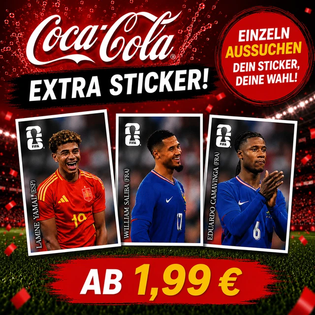 PANINI FIFA WORLD Cup 2026 World Cup Stickers Individual Pick Coca Cola ...