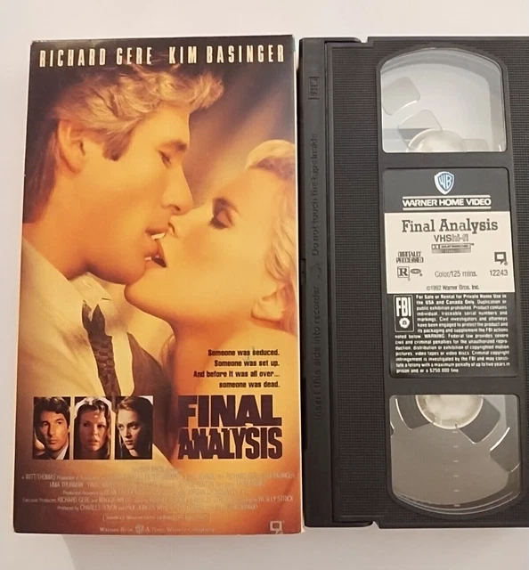 FINAL ANALYSIS - Richard Gere, Kim Bassinger (VHS, 1992) **Buy 2 Get 1 ...
