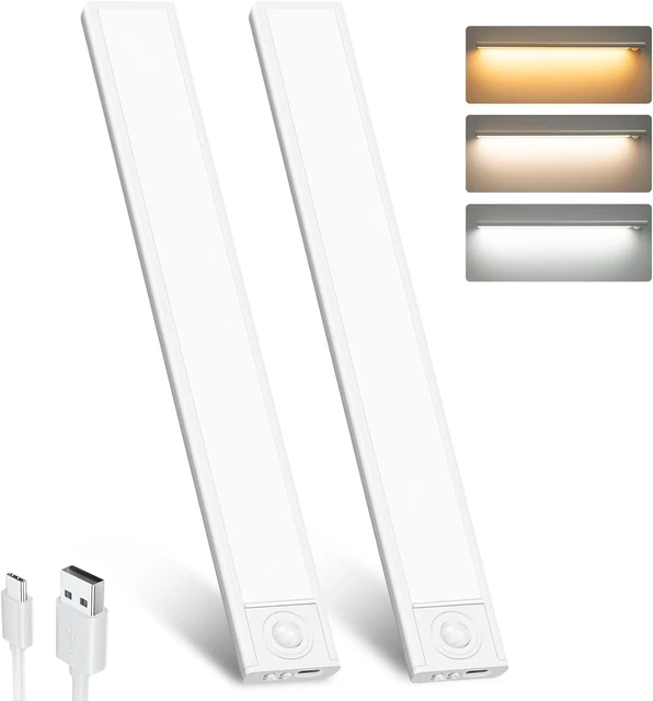 2 PACK 80 LED under Cupboard Kitchen Lights, 2000Mah Type C ...