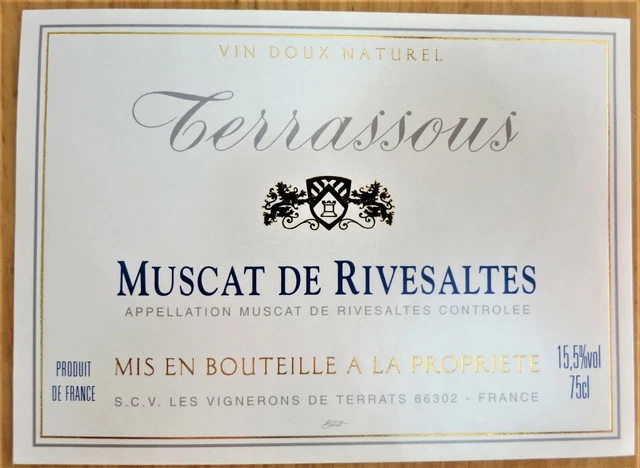 ETIQUETTES VIN FRANCE TERRASSOUS MUSCAT de RIVESALTES wine labels EUR 1 ...