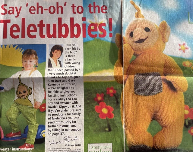 ALAN DART TELETUBBIES KNITTING PATTERN Laa-Laa yellow toy 27cm ...