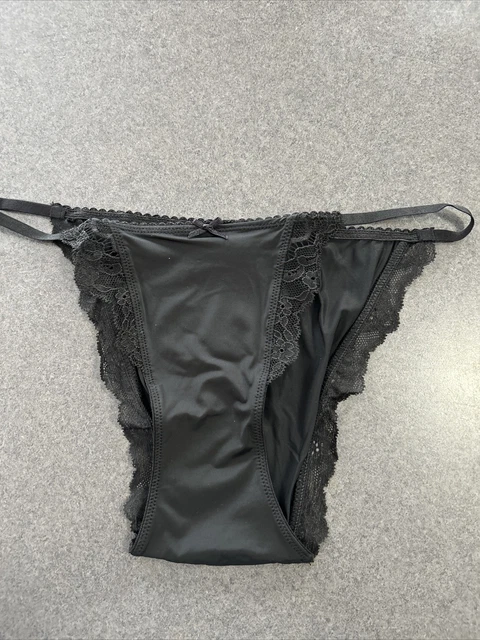VICTORIA'S SECRET SMOOTH & LACE MINI STRING BIKINI PANTY BLACK Small ...