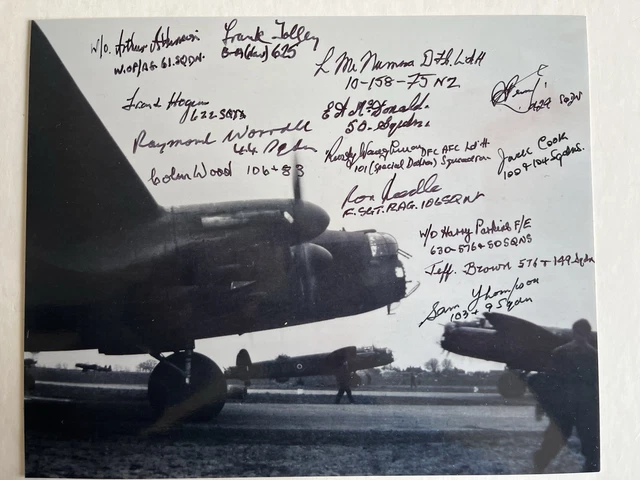 LANCASTER PHOTO SIGNED 14 WW2 RAF Bomber Command Veterans £19.44 ...