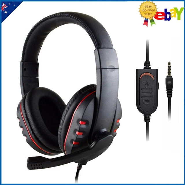 3.5MM WIRED GAMING Headset Headphones with Mic for PS4 Xbox One PC (Red ...