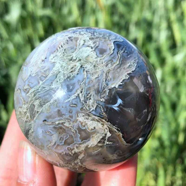 0.25KG NATURAL MOSS agate Stone crystal Ball Quartz Crystal Sphere ...