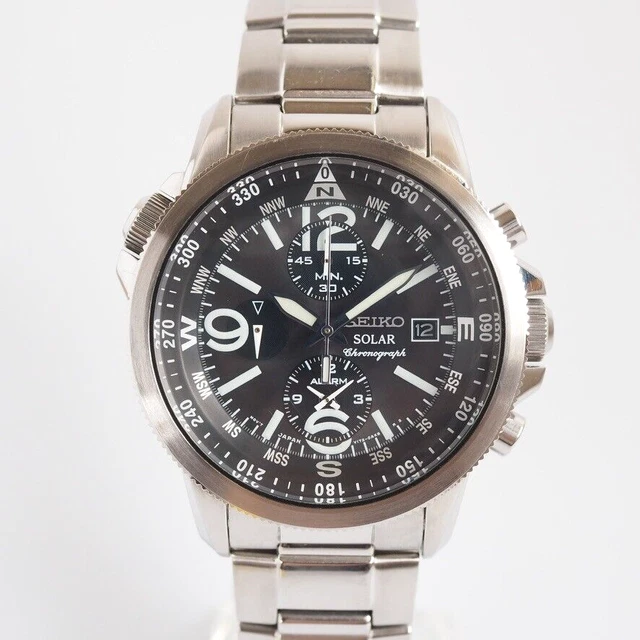 SEIKO PROSPEX V172-0AG0 Chronograph Solar Black Dial Diver's Men's 41 mm Video EUR 250,39 ...