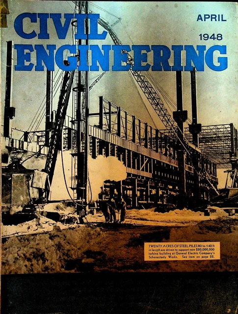 CIVIL ENGINEERING MAGAZINE April 1948 General Electric Schenectady ...