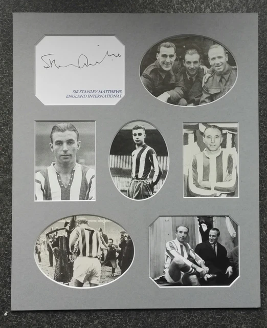STANLEY MATTHEWS STOKE CITY SIGNED CARD DISPLAY 12x10 MOUNTED FOOTBALL ...