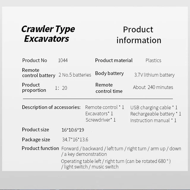 DIGGER RC TRUCK Engineering Vehicle Construction 1:20 Remote Control ...