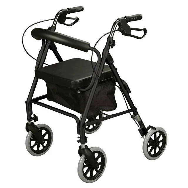 ULTRA LIGHTWEIGHT ROLLATOR mobility walker 4 wheeled walking aid frame ...
