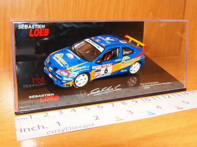 RENAULT MEGANE SEBASTIEN Loeb 1:43 Mont-Blanc Morzine 2000 Total #6 EUR ...