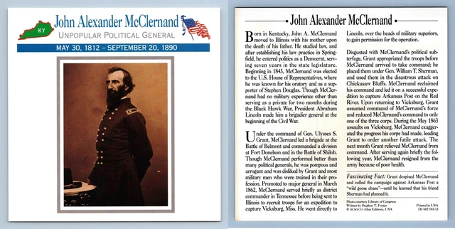 UNPOPULAR POLITICAL GENERAL - John Alexander McClernand Officers Civil ...